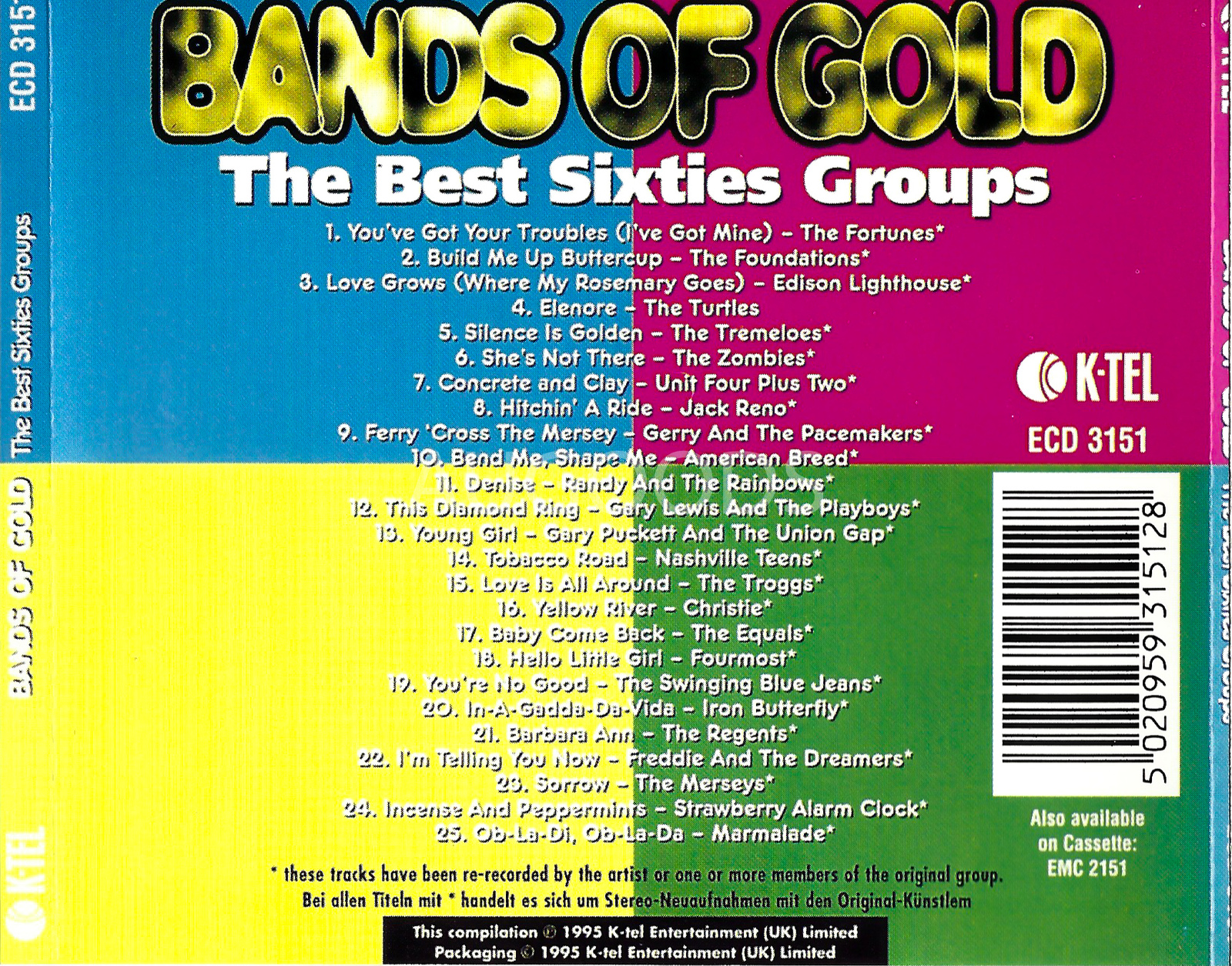 Bands Of Gold The Best Sixties Groups BRAND NEW SEALED MUSIC ALBUM CD Bands Of Gold The Best Sixties Groups BRAND NEW SEALED MUSIC ALBUM CD