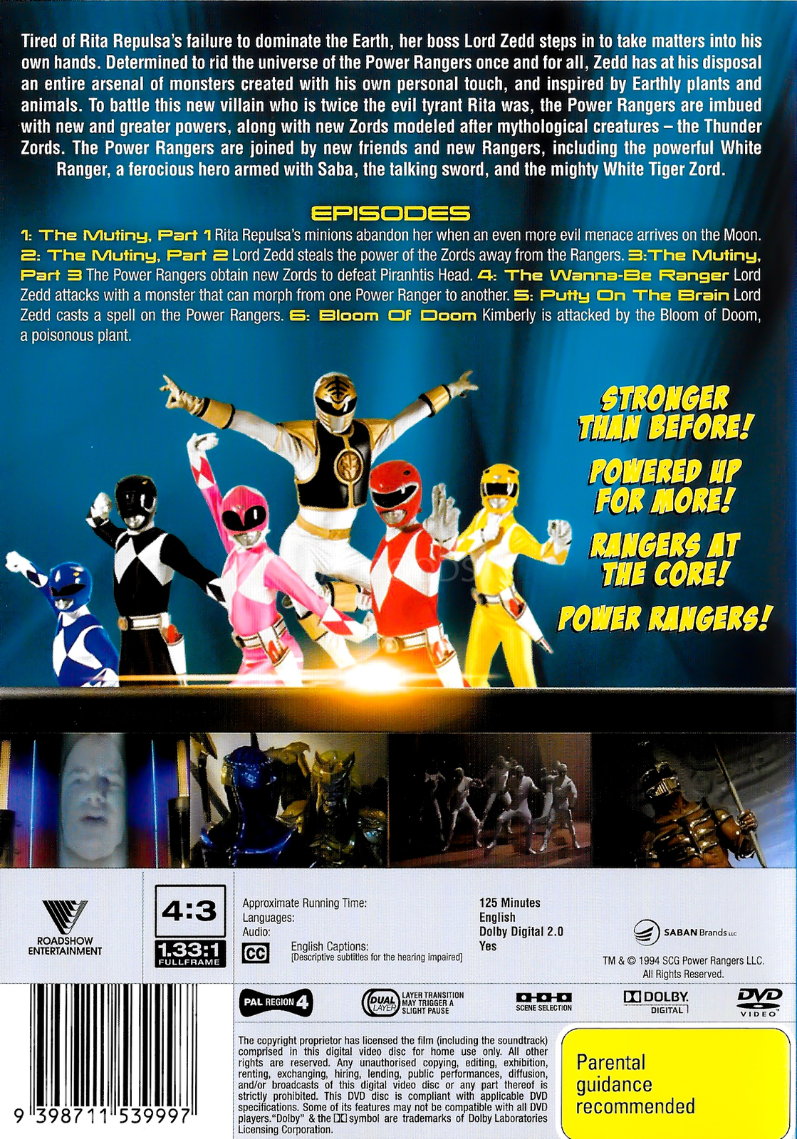 Mighty Morphin Power Rangers - The Mutiny: Season 2 :Vol 1 Region 4 ...